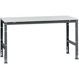 Manuflex Arbeitstisch UNIVERSAL Standard, 1750 x 1000 mm, Melamin lichtgrau, anthrazit