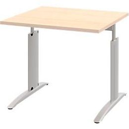 Schreibtisch BARI, Rechteck, Form A, C-Fuß, B 800 x T 800 mm, Ahorn-Dekor