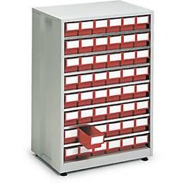 treston Schubladenregal, mit 48 Schubladen, rot