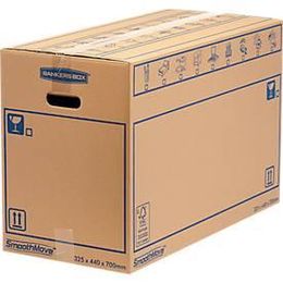 Umzugskarton SmoothMove Standard, 2-lagige Wellenpappe, Beschriftungsfeld, 440 x 330 x 70 mm, 100 L, 10 Stück