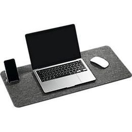 Schreibunterlage Durable Effect, mit Handyhalter, zusammenklappbar, B 700 x H 330 mm, PET-Filz, anthrazit