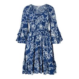 Apricot Sarasa Floral Smocked Ruffle Mini Dress ' ' Damen Gr&ouml;&szlig;e 40 blau Winterkleid