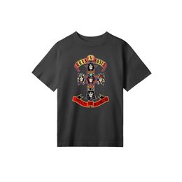F4NT4STIC T-Shirt 'Guns 'n' Roses Appetite For Destruction' Damen Gr&ouml;&szlig;e XS gelb / dunkellila / rot / schwarz