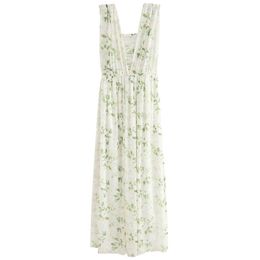 next Kleid Damen Größe 36 beige / grün / wollweiß Winterkleid
