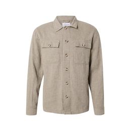 LINDBERGH Hemd Herren Gr&ouml;&szlig;e S beige / dunkelgr&uuml;n