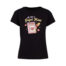 F4NT4STIC T-Shirt 'We Are A Perfect Match Love' Damen Gr&ouml;&szlig;e L flieder / hellorange / rosa / schwarz