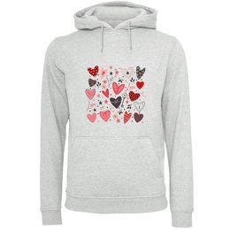 F4NT4STIC Sweatshirt 'Cute Herzen Variety Valentinstag' Damen Gr&ouml;&szlig;e XL grau / dunkelgrau / altrosa / blutrot
