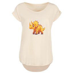 F4NT4STIC T-Shirt 'S&uuml;&szlig;er Triceratops Dinosaurier' Damen Gr&ouml;&szlig;e 4XL sand / orange