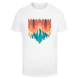 F4NT4STIC Shirt 'Berg Sonnenuntergang Geometrisch' male White size L