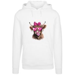 F4NT4STIC Sweatshirt 'Highland Cow Valentinstag Sonnenbrille' female White size XL