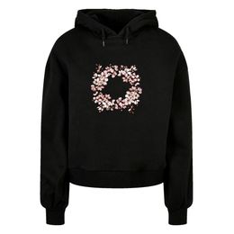 F4NT4STIC Hoodie 'Rosa Fr&uuml;hlings Blukranz Dekor' Damen Gr&ouml;&szlig;e S pink / schwarz / wei&szlig;