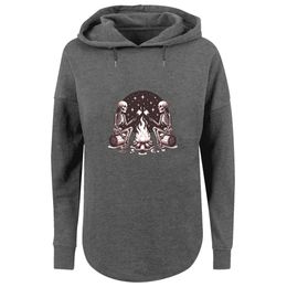F4NT4STIC Sweatshirt 'Skelette Lagerfeuer Marshmallow' Damen Gr&ouml;&szlig;e L dunkelgrau / schwarz / wei&szlig;