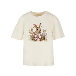 F4NT4STIC T-Shirt 'Osterhasen Korb Dekor' Damen Gr&ouml;&szlig;e XL sand / hellbeige / hellbraun / hellpink