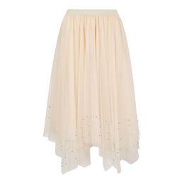 Apricot Pearl Embellished Tulle Midi Skirt Damen Größe 38 stone