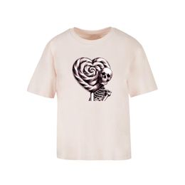 F4NT4STIC T-Shirt 'S&uuml;&szlig;e S&uuml;&szlig;igkeiten Herzform Liebe' Damen Gr&ouml;&szlig;e S dunkellila / rosa