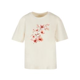 F4NT4STIC Oversized Shirt 'Rosa Blumenzweig 3D' female Beige size M