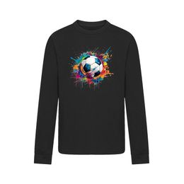 F4NT4STIC Shirt 'Bunte Fu&szlig;ball Grafik' Jungen Gr&ouml;&szlig;e 146/152 orange / rot / schwarz / wei&szlig;