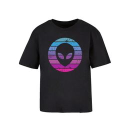F4NT4STIC T-Shirt 'Alien Kopf' Damen Gr&ouml;&szlig;e XXL azur / lila / fuchsia / schwarz