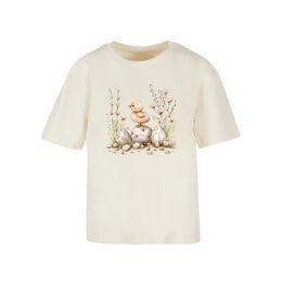 F4NT4STIC T-Shirt 'Ostern K&uuml;ken Ei Blu' Damen Gr&ouml;&szlig;e M sand / cappuccino / khaki / offwhite