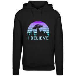 F4NT4STIC Sweatshirt 'I Believe UFO Alien Raumschiff Retro' male Black size L