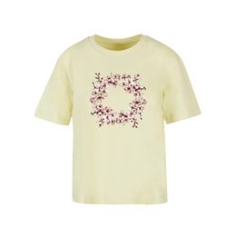 F4NT4STIC Shirt 'Rosa Fr&uuml;hlings Blumenkranz Dekor' female Yellow size M