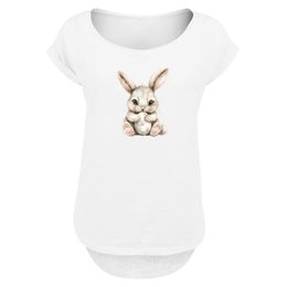 F4NT4STIC T-Shirt 'Niedlicher Osterhase mit Ei' Damen Gr&ouml;&szlig;e XXXL hellbraun / wei&szlig;