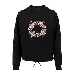 F4NT4STIC Sweatshirt 'Rosa Fr&uuml;hlings Blukranz Dekor' Damen Gr&ouml;&szlig;e XL pink / pastellpink / schwarz