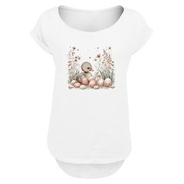 F4NT4STIC Shirt 'Ente Ostereier Blumen K&uuml;ken' female White size XXXL