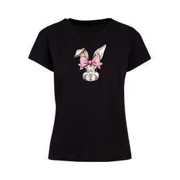 F4NT4STIC T-Shirt 'Niedlicher Hase mit Schleife' Damen Gr&ouml;&szlig;e XS nude / pink / schwarz