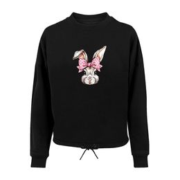 F4NT4STIC Sweatshirt 'Niedlicher Hase mit Schleife' Damen Gr&ouml;&szlig;e L hellgrau / rosa / schwarz