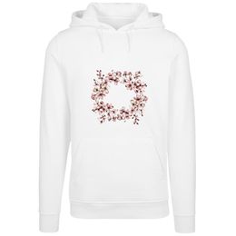 F4NT4STIC Sweatshirt 'Rosa Fr&uuml;hlings Blukranz Dekor' Damen Gr&ouml;&szlig;e L rostrot / wei&szlig;