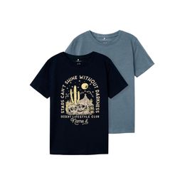 name it T-Shirt 'NKMHANSI' Jungen Gr&ouml;&szlig;e 158/164 creme / navy / rauchblau / hellgelb