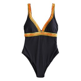 next Badeanzug Damen Gr&ouml;&szlig;e 7XL hellgelb / oliv / orange / schwarz
