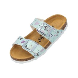 Palado Pantolette 'Samos G' Jungen Größe 35 aqua / grau / lila / pink
