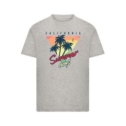 F4NT4STIC T-Shirt 'California Pal Retro' Jungen Gr&ouml;&szlig;e 158/164 zitrone / graumeliert / tanne / hellorange
