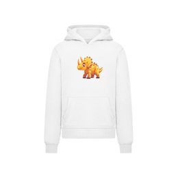F4NT4STIC Pullover 'S&uuml;&szlig;er Triceratops Dinosaurier' M&auml;dchen Gr&ouml;&szlig;e 158/164 orange / wei&szlig;