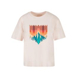 F4NT4STIC Shirt 'Geometric Mountain Sunset' female Pink size XXL