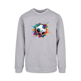 F4NT4STIC Sweatshirt 'Bunte Fu&szlig;ball' Herren Gr&ouml;&szlig;e L gelb / grau / orange / wei&szlig;
