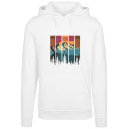 F4NT4STIC Sweatshirt 'Berg Sonnenuntergang Retro' Herren Gr&ouml;&szlig;e L t&uuml;rkis / braun / orange / wei&szlig;
