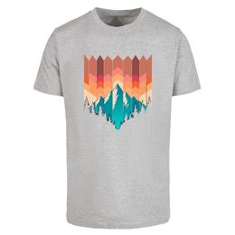 F4NT4STIC Shirt 'Berg Sonnenuntergang' male Grey size XXL