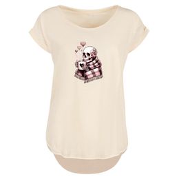 F4NT4STIC T-Shirt 'Cozy Winter Skelett' Damen Gr&ouml;&szlig;e XXL beige / rosa / altrosa / schwarz