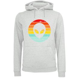F4NT4STIC Sweatshirt 'Alien Head Retro Sunset' Herren Gr&ouml;&szlig;e L t&uuml;rkis / goldgelb / grau / rot