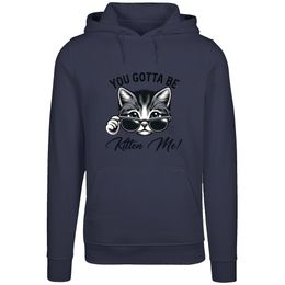 F4NT4STIC Sweatshirt 'K&auml;tzchen You Gotta Be Kitten Me!' Herren Gr&ouml;&szlig;e XXXL marine / dunkelgrau / schwarz / wei&szlig;