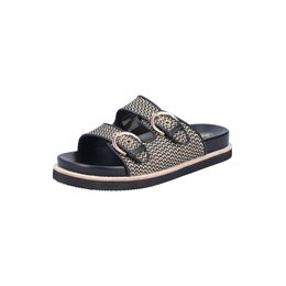 Rieker Pantolette Damen Größe 36 beige / schwarz