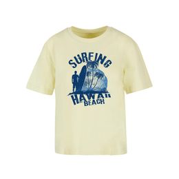 F4NT4STIC T-Shirt 'Hawaii Surf Beach Summer' Damen Gr&ouml;&szlig;e XS blau / himmelblau / gelb