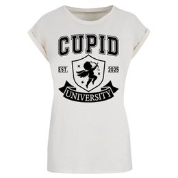 F4NT4STIC T-Shirt 'Cupid University Valentinstag' Damen Gr&ouml;&szlig;e 5XL sand / schwarz