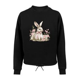 F4NT4STIC Sweatshirt 'Cute Easter Bunny with Flowers' female Black size XS