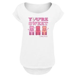 F4NT4STIC T-Shirt 'Valentinstag You're Sweet Gummy Bears' Damen Gr&ouml;&szlig;e XL orange / pink / wei&szlig;