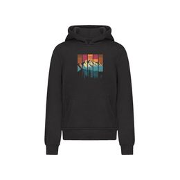 F4NT4STIC Sweatshirt 'Berg Sonnenuntergang Retro' Jungen Gr&ouml;&szlig;e 146/152 braun / beere / orange / schwarz