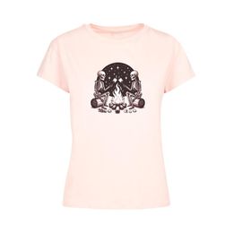 F4NT4STIC T-Shirt 'Skelette Lagerfeuer Marshmallow' Damen Gr&ouml;&szlig;e XXL pastellpink / schwarz